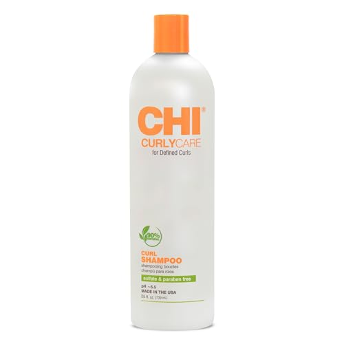 CHI CurlyCare Curl Shampoo, Hydrates Curls, Reduces Frizz & Increases Elasticity & Strength, Sulfate, Paraben, & Cruelty-Free, 25 Oz