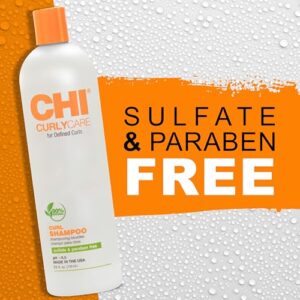 CHI CurlyCare Curl Shampoo, Hydrates Curls, Reduces Frizz & Increases Elasticity & Strength, Sulfate, Paraben, & Cruelty-Free, 25 Oz