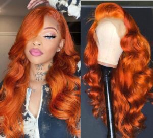 eteenana ginger lace front wigs human hair pre plucked body wave 13x4 hd transparent lace front wigs human hair colored 100% brazilian orange glueless human hair wigs for women 180% density (20 inch)