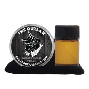 badass beard care beard oil and balm trial pack for men - the outlaw scent - natural ingredients, keeps beard and mustache full, reduce itchy, flaky skin, promote healthy growth