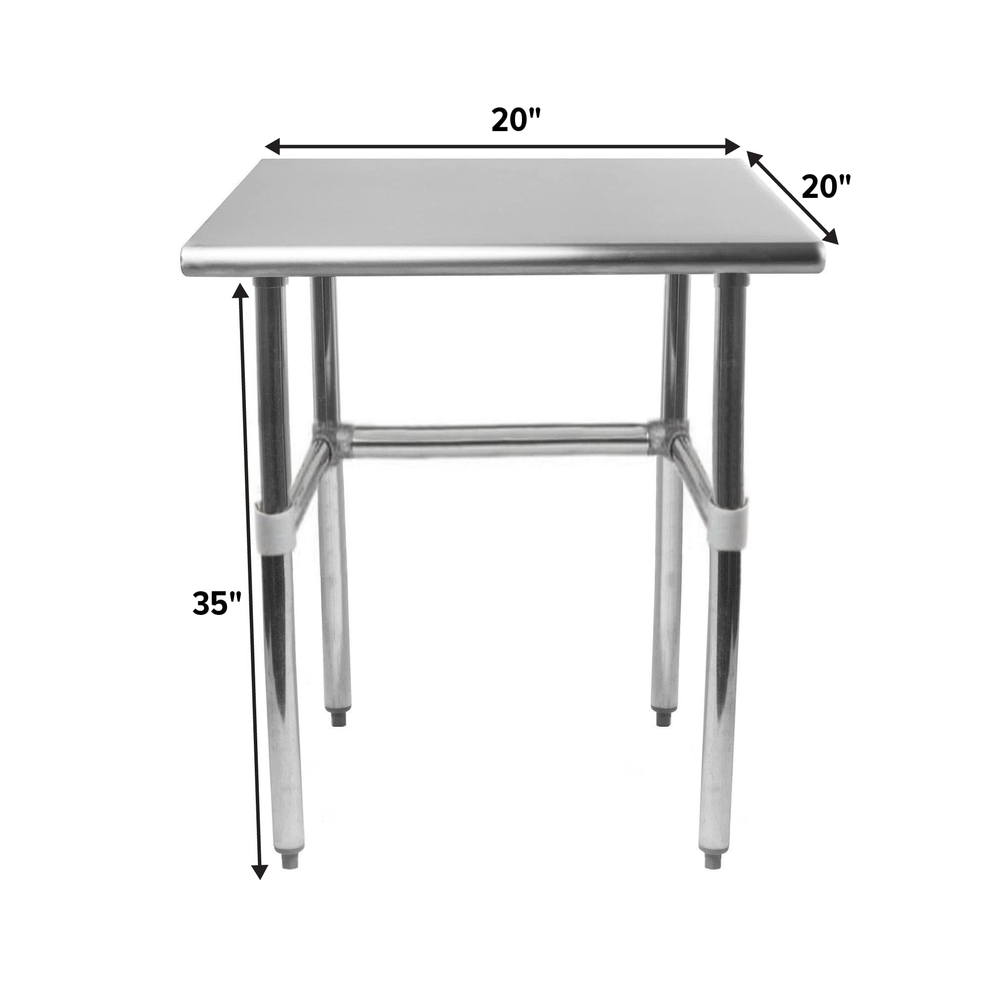 Express KitchQuip Open Base Stainless Steel Work Table with Galvanized