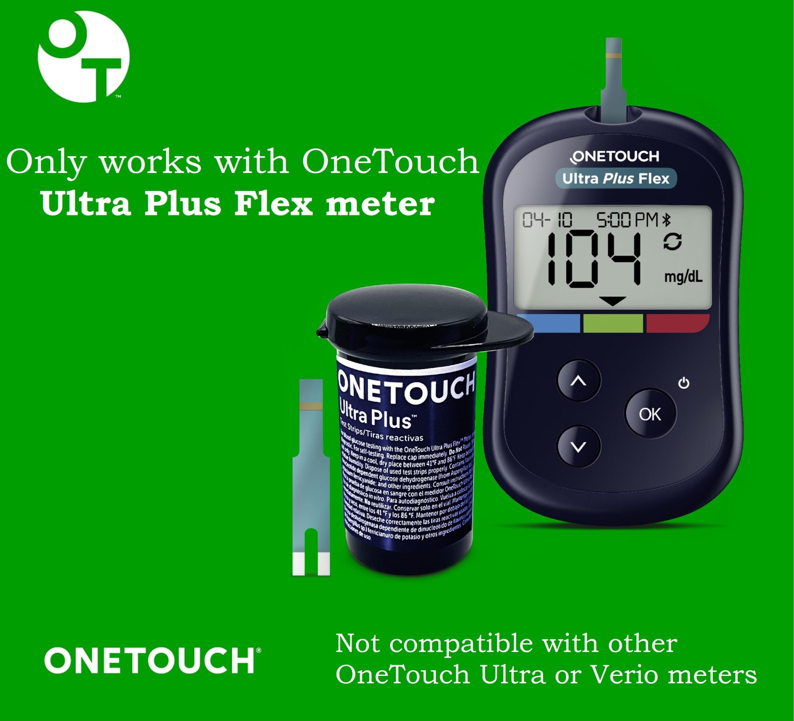 OneTouch Ultra Plus Test Strips For Diabetes Value Pack - 60 Test Strips | Diabetic Test Strips For Blood Sugar Monitor | Self Glucose Testing | (Only Works With OneTouch Ultra Plus Flex Meter)