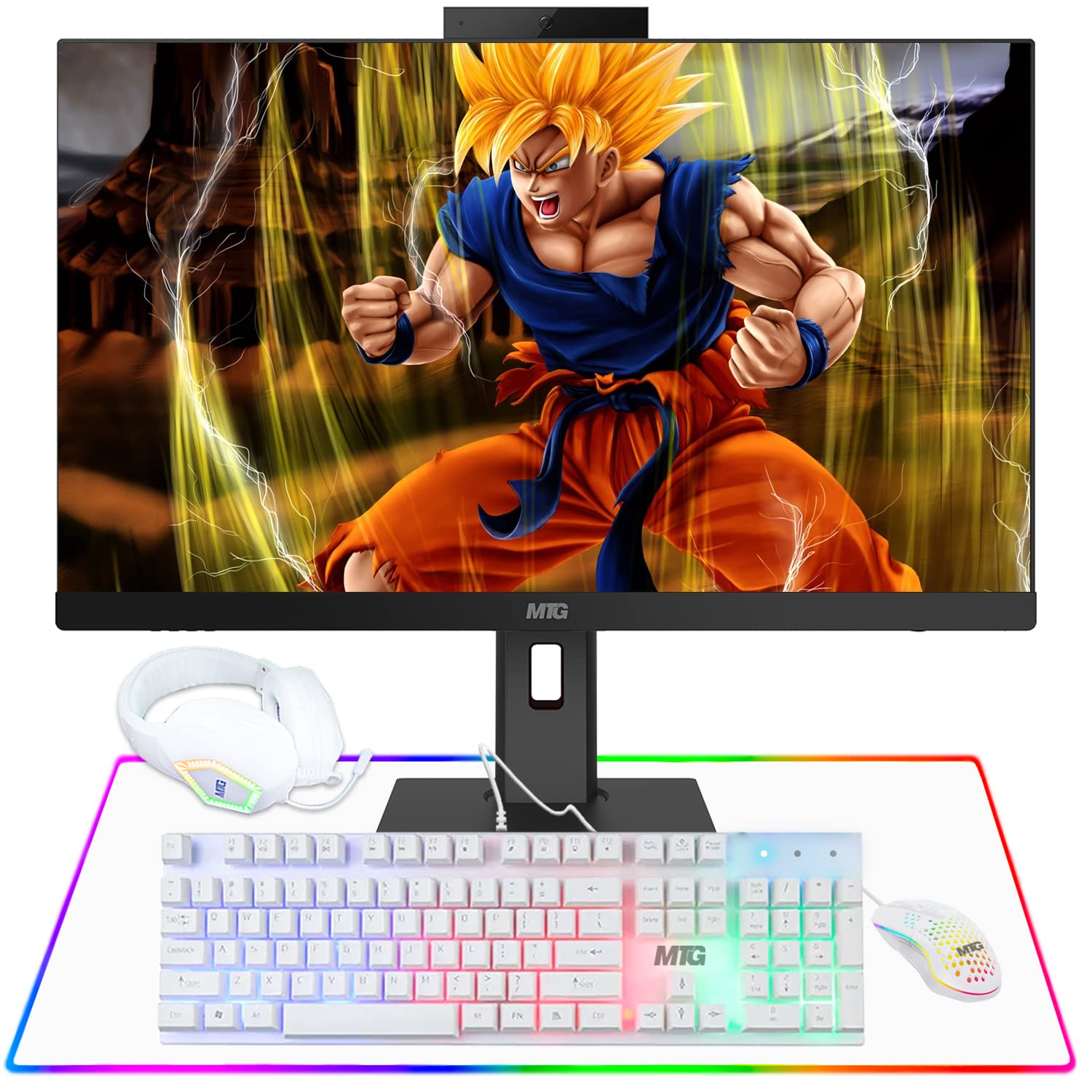 Gaming All in one PC 24 Inch FHD Touchscreen, MTG Yama, Intel Core i5 10th Gen 8GB RAM, 240GB NVME, NVIDIA GT 730 4GB DDR3 Graphics, Webcam, DVD RW, Gaming Kit, Windows 11