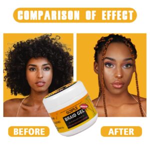 16 OZ Big Capacity Strong Hold Smoothing Gel for Twist, Locs, Braids, Edge, Cornrows - No Flake, Tames Frizz, High Shine, Easy to Use Braiding and Edge Control Gel