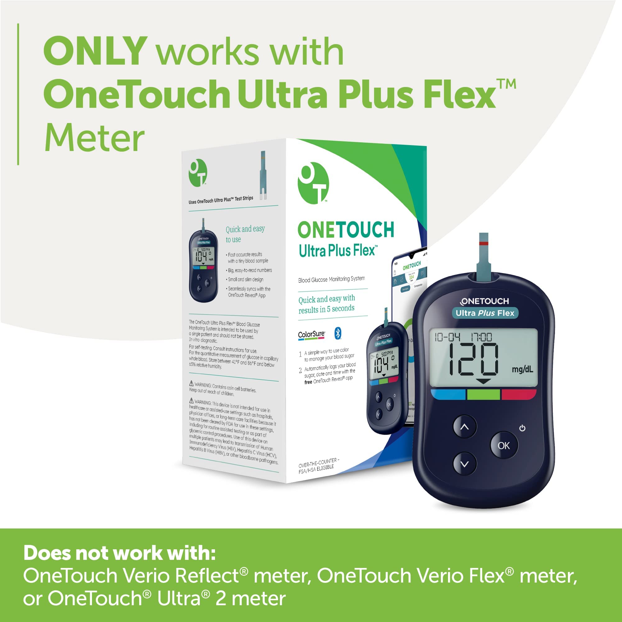 OneTouch Ultra Plus Test Strips For Diabetes Value Pack - 60 Test Strips | Diabetic Test Strips For Blood Sugar Monitor | Self Glucose Testing | (Only Works With OneTouch Ultra Plus Flex Meter)