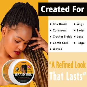 16 OZ Big Capacity Strong Hold Smoothing Gel for Twist, Locs, Braids, Edge, Cornrows - No Flake, Tames Frizz, High Shine, Easy to Use Braiding and Edge Control Gel