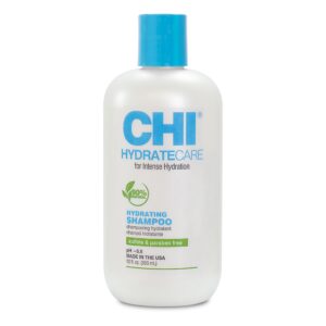 chi hydratecare hydrating shampoo, balances hair moisture and protects against damage and hair breakage, sulfate, paraben, & cruelty-free, 12 oz