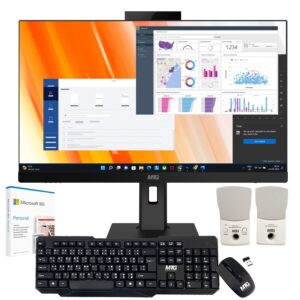 mtg yama 24 inch, fhd touchscreen, office use all in one pc, intel core i5 10th gen 8gb ram ddr4, 240gb nvme | 1tb ssd, webcam, dvd rw, office 365, windows 11 home