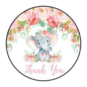 30 pcs girl elephant round​​​ stickers envelope seals labels round tags, stamps sticker for gift cards, envelopes, boxes for holiday, birthday, christmas