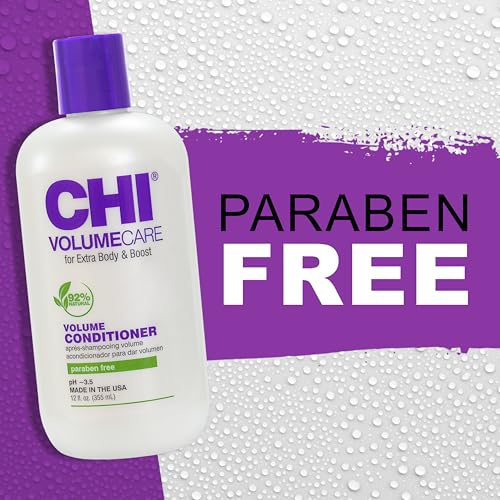 CHI VolumeCare Volumizing Conditioner, Increases Volume on Thin, Fine, or Flat Hair, Moisturizing Formula, Sulfate, Paraben, & Cruelty-Free, 12 Oz