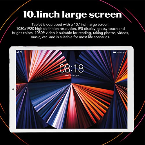 Yoidesu 10.1 Inch Tablet Android 11, Ten Core Pad with Dual Camera, Dual SIM Card Slot, 4GB Ram 64GB ROM, WiFi/Bluetooth, 1080x1920 HD IPS Screen, 8000mAh Battery, Support Calling(US)