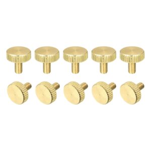 uxcell knurled thumb screws, m4x8mm flat brass bolts grip knobs fasteners for pc, electronic, mechanical 10pcs