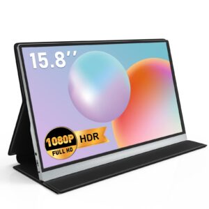 INOO 15.8in Portable Monitor with Smart Cover & 16.1in Portable Monitor with Kickstand