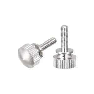 uxcell knurled thumb screws, m3x10mm brass shoulder bolts grip knobs fasteners, nickel plated 2pcs