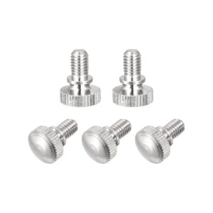 uxcell knurled thumb screws, m5x8mm brass shoulder bolts grip knobs fasteners, nickel plated 5pcs