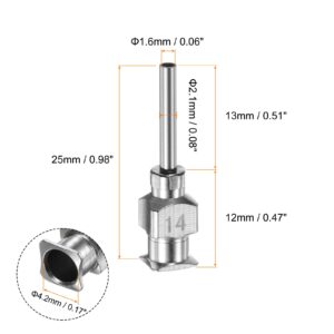 HARFINGTON 10pcs 14Gauge Stainless Steel Dispensing Needles, 1/2" All Metal Glue Needle Tube Blunt Tips Luer Lock for Thick Liquids, Ink, Glue, Lab Use