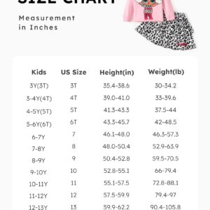 L.O.L. Surprise! Girls 2pcs Print Tee and Leopard Layered Skirt Set Casual Long Sleeve T-shirt and Cake Skirt Party Outfit Pink 5-6 Years