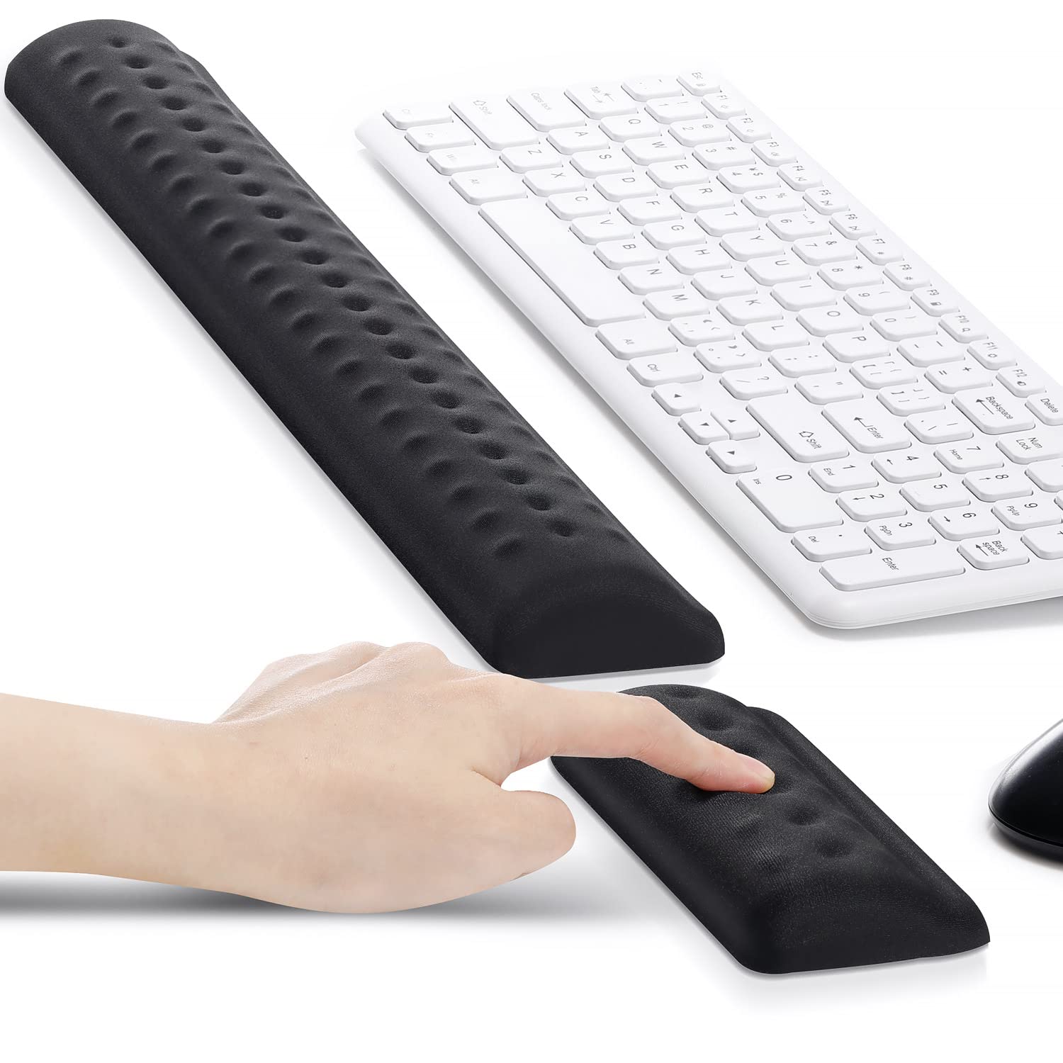 Gimars Upgrade Soft Memory Foam Keyboard Wrist Rest with Massage Dot, Ergonomic Wrist Rest for Computer Keyboard with PU Non-Slip Base, Comfortable Wrist Pad for Office,Typing Pain Relief