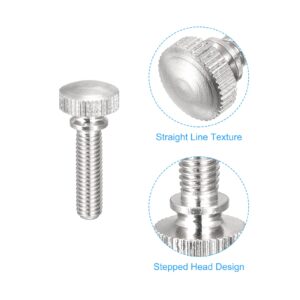 uxcell Knurled Thumb Screws, M5x20mm Brass Shoulder Bolts Grip Knobs Fasteners, Nickel Plated 10Pcs