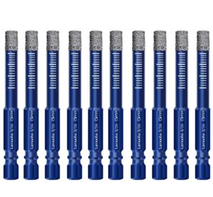 larouoba 10pcs 5mm dry diamond drill bits set, 3/16 blue diamond core drill bits for tile ceramic marble porcelain stone glass(not for wood)