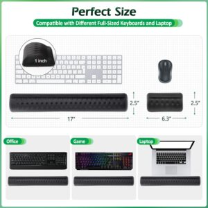 Gimars Upgrade Soft Memory Foam Keyboard Wrist Rest with Massage Dot, Ergonomic Wrist Rest for Computer Keyboard with PU Non-Slip Base, Comfortable Wrist Pad for Office,Typing Pain Relief