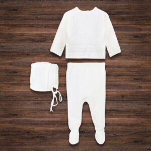 Carriage Boutique Jewish Bris Outfit with Bonnet - 3 Piece Brit Milah Newborn Outfits for Boys - Baby Boy Coming Home Outfit