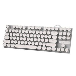 mechanical gaming keyboard 87 keys blue switches mechanical keyboard waterproof for pc (white electroplating punk)