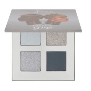 Juvia's Place Rebel Quad Grey Eyeshadow Palette - Shades of 4, Professional Eye Makeup, Pigmented Eyeshadow Palette, Makeup Palette for Eye Color & Shine, Pressed Eyeshadow Cosmetics