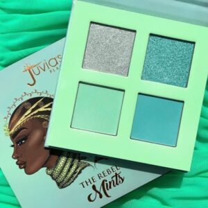 Juvia's Place Rebel Quad Mint Eyeshadow Palette - Shades of 4, Professional Eye Makeup, Pigmented Eyeshadow Palette, Makeup Palette for Eye Color & Shine, Pressed Eyeshadow Cosmetics