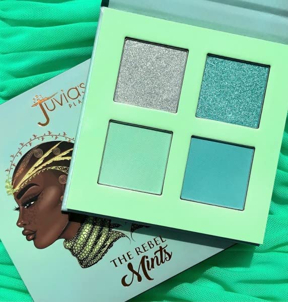 Juvia's Place Rebel Quad Mint Eyeshadow Palette - Shades of 4, Professional Eye Makeup, Pigmented Eyeshadow Palette, Makeup Palette for Eye Color & Shine, Pressed Eyeshadow Cosmetics