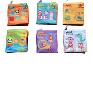 Kids Melody Baby Non-Toxic Cloth Book Set, Crinkle Books with Rustling Sound - Pack of 6