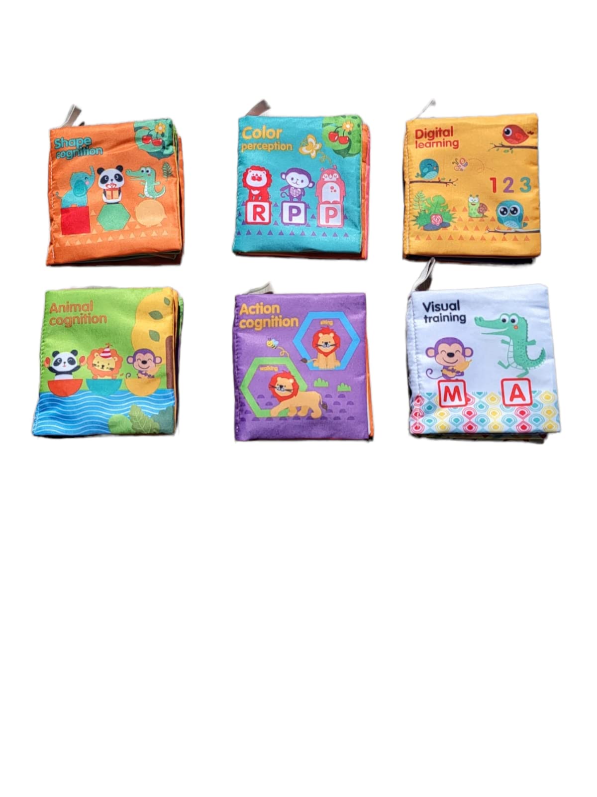 Kids Melody Baby Non-Toxic Cloth Book Set, Crinkle Books with Rustling Sound - Pack of 6