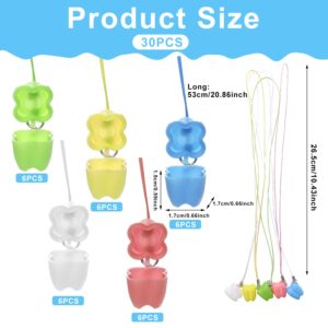 30 Pcs Lost Teeth Saver Necklace Baby Milk Tooth Storage Box Tooth Necklace for Lost Teeth Organizer Baby Teeth Saver Box Tooth Fairy Bag Toddler Teeth Case with Necklace Case