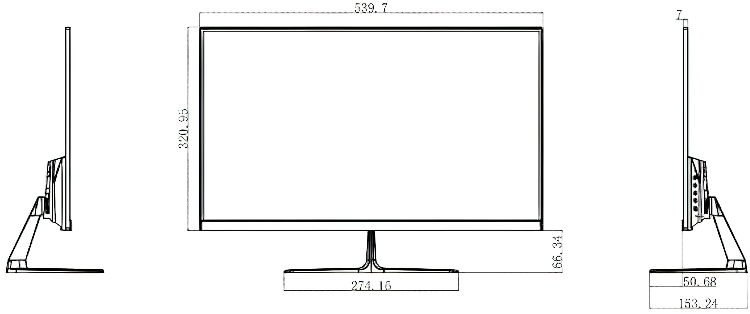 watchman WM-ND2400 Ultra-Thin Borderless 24" LED Monitor, TFT LED, 1920x1080 Resolution, 16:9 Aspect Ratio, 3000:1 Contrast, 6.5ms Response Time, VGA and HDMI Inputs