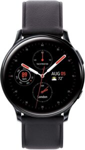 samsung galaxy watch active 2 (44mm, gps, bluetooth, unlocked lte) smart watch with advanced health monitoring, fitness tracking, and long lasting battery, us version, aqua black (renewed)