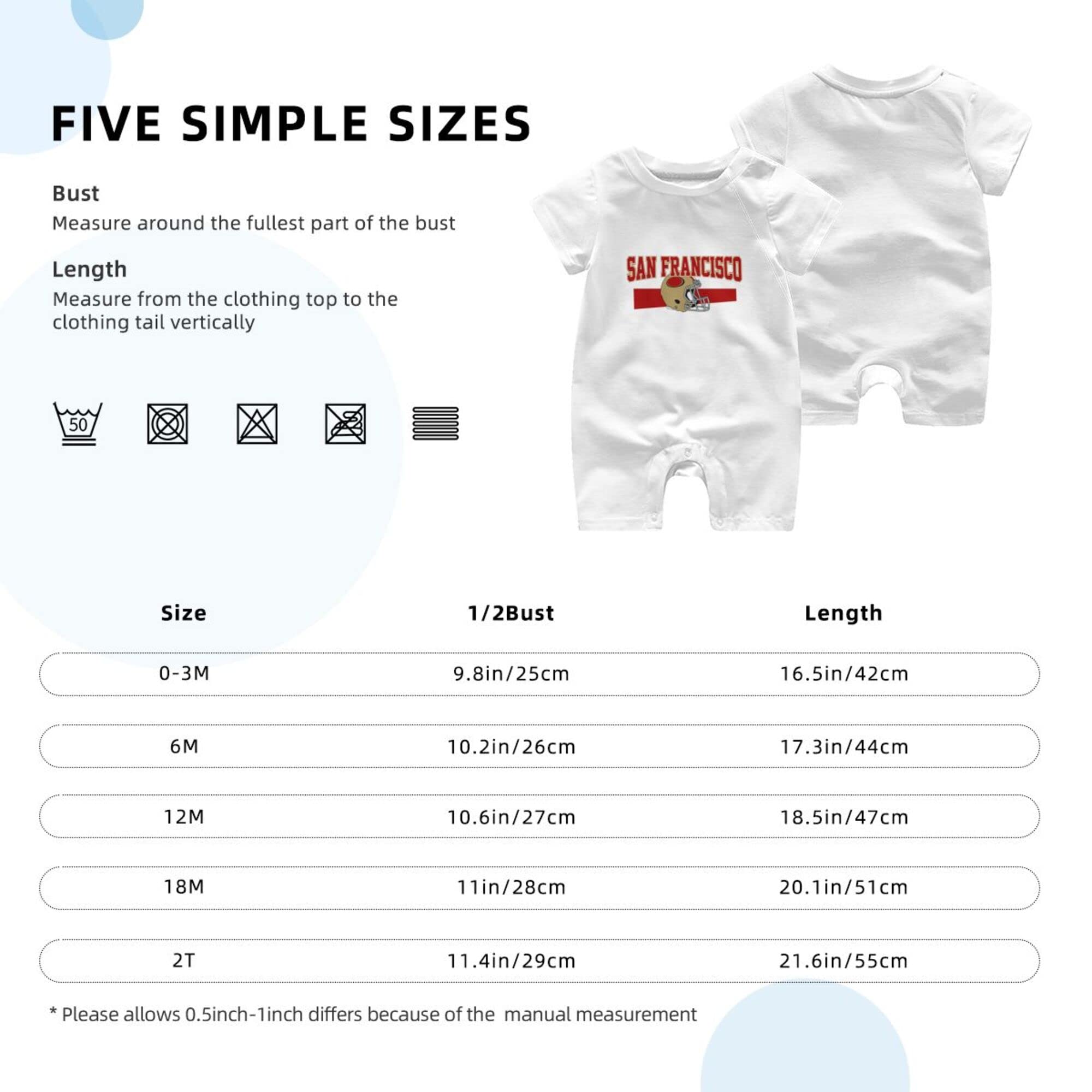 ANTKING San Francisco Baby Clothes Personalized Custom Baby Name and Number for Boy Girl Gift