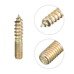 uxcell M4x20mm Hanger Bolts, 120pcs Double Ended Thread Dowel Screws for Wood Furniture Connecting