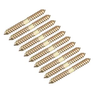 uxcell 8x60mm hanger bolts, 80pcs double ended self-tapping thread wood to wood dowel screws for wood connecting