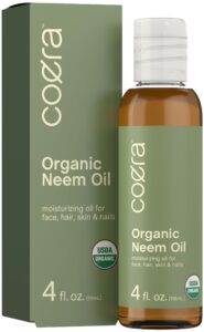 coera neem oil | 4 fl oz | certified organic | moisturizing oil for face, hair, skin, & nails | free of parabens, sls, & fragrances