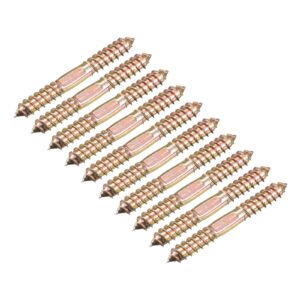 uxcell 10x80mm hanger bolts, 12pcs double ended self-tapping thread wood to wood dowel screws for wood connecting