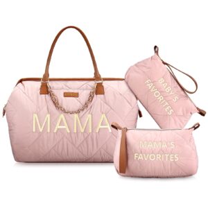 baybou mommy bag for hospital baby diaper bag tote large baby diaper travel hospital bag for labor and delivery essentials mama baby diaper bag with changing pad organizing pouches (blush pink 3pc)