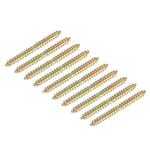 uxcell 5x50mm hanger bolts, 24pcs double ended self-tapping thread wood to wood dowel screws for wood connecting