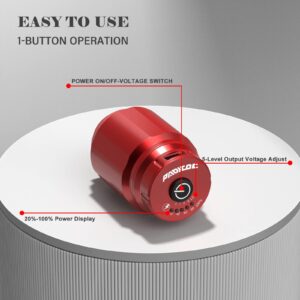 Tattoo Power Supply, Padieoe Mini Portable Wireless Battery 1350mah Capacity Power Supply Type-C Fast Charged Power for Rotary Tattoo Pen Machine WB10-D (Red)