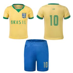 bdondon soccer jerseys for kids brasil soccer clothes for boys & girls football training 3-4t brazil soccer outfit (brazil,4t)