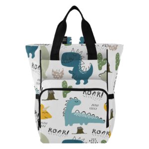 runningbear childish dinosaur diaper bag backpack baby boy diaper bag backpack mommy baby bag mommy bag with insulated pockets for newborn baby