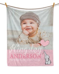 dipopizt personalized baby blanket for boys and grils, custom unisex baby blankets with name and picture, gifts for newborn, new mom, kids, customized monogram toddler blanket