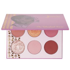 juvia's place palette blushed rose - rosy, pinks, rose-gold, shades of 6, professional eye makeup, pigmented makeup palette