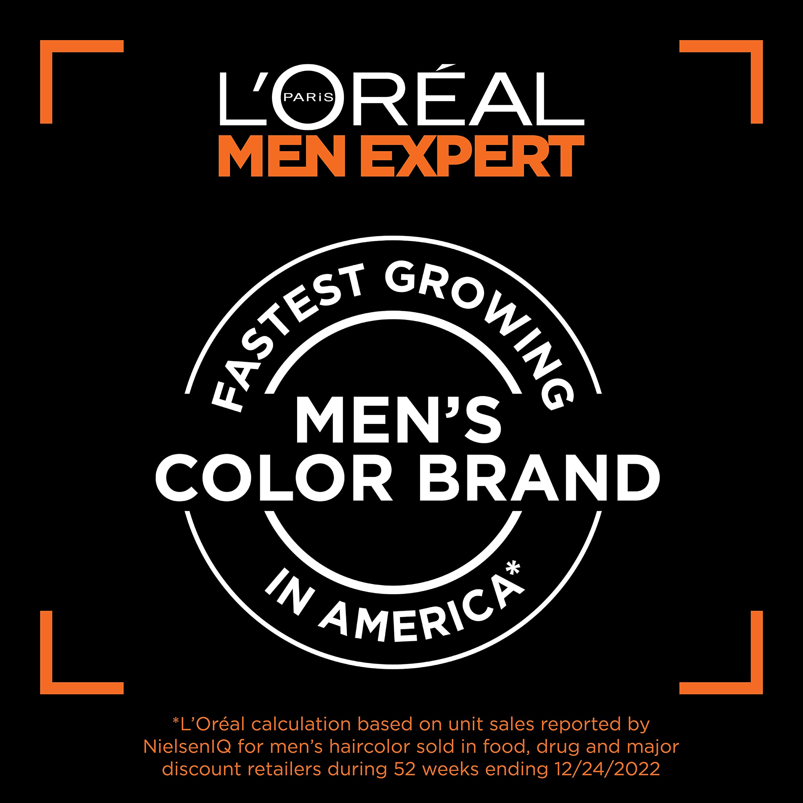 L’Oreal Paris Men Expert One Twist Mess Free Permanent Hair Color, Mens Hair Dye to Cover Grays, Easy Mix Ammonia Free Application, Deepest Black 00, 1 Application Kit