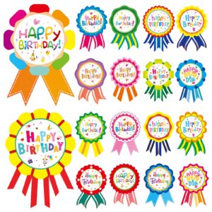 happy birthday stickers for kids adults 216 counts large happy birthday badge adhesive stickers party gifts bags box celebration envelope, gift wrap decorations 24 sheet teacher classroom supplies