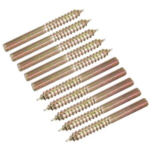 uxcell m5x50mm hanger bolts, 12pcs double ended thread dowel screws for wood furniture connecting